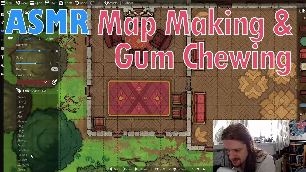 ASMR Gum Chewing | D&D Map Making | Estate Home | Part 3 | Whispering ...