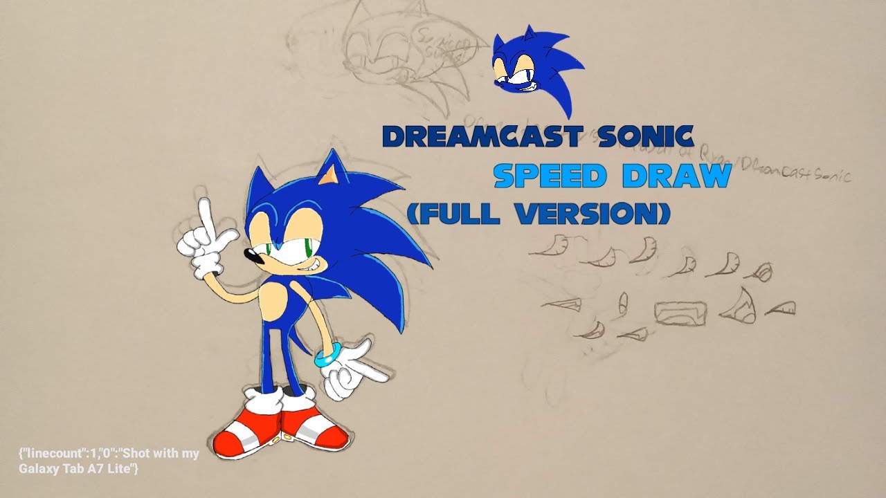 Dreamcast Sonic Speed draw (full version) - YouTube