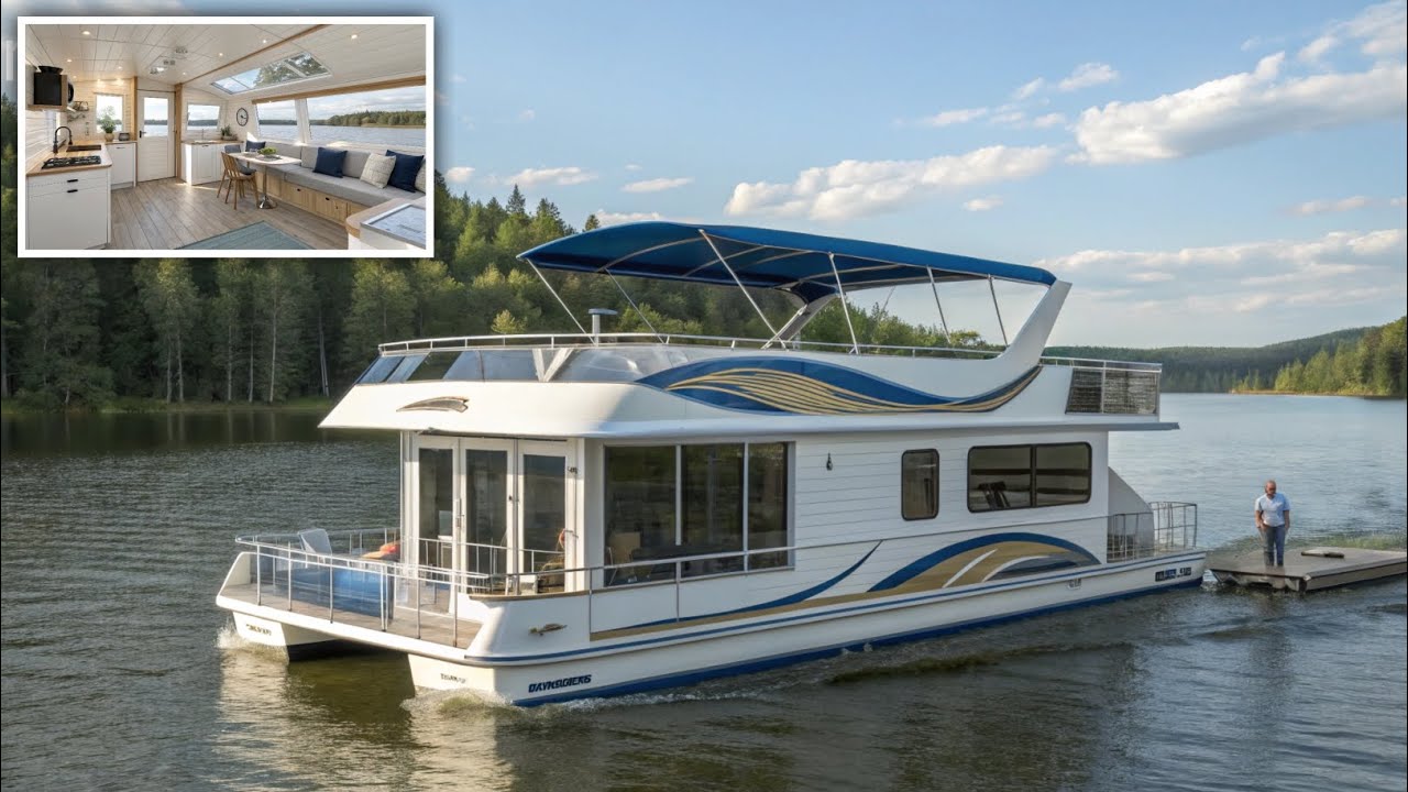🔥 “Old Glory 6” Houseboat Tour | The Most Livable Boat for Lakes & Long ...