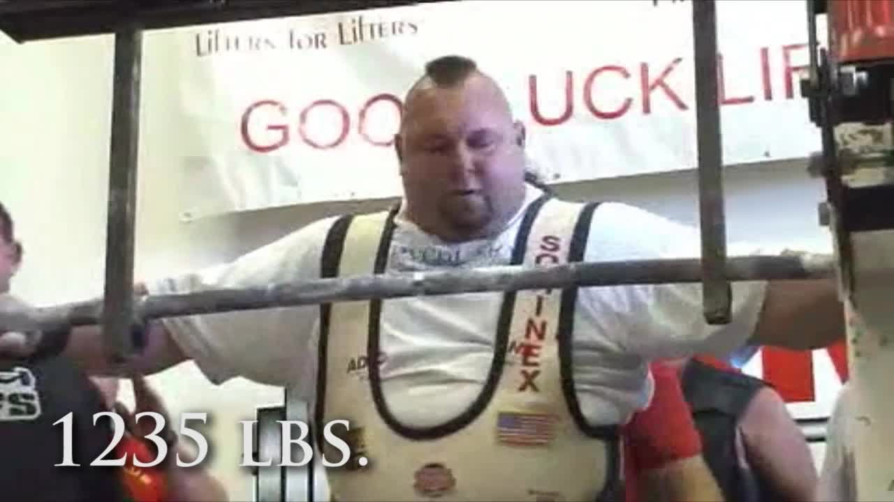Donnie Thompson Squats 1235lbs. Twice! | IPA Nationals 2008 - YouTube