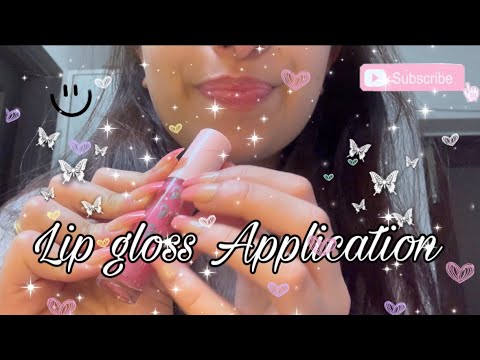 ASMR | Lip gloss Application w/ mouth sounds - YouTube