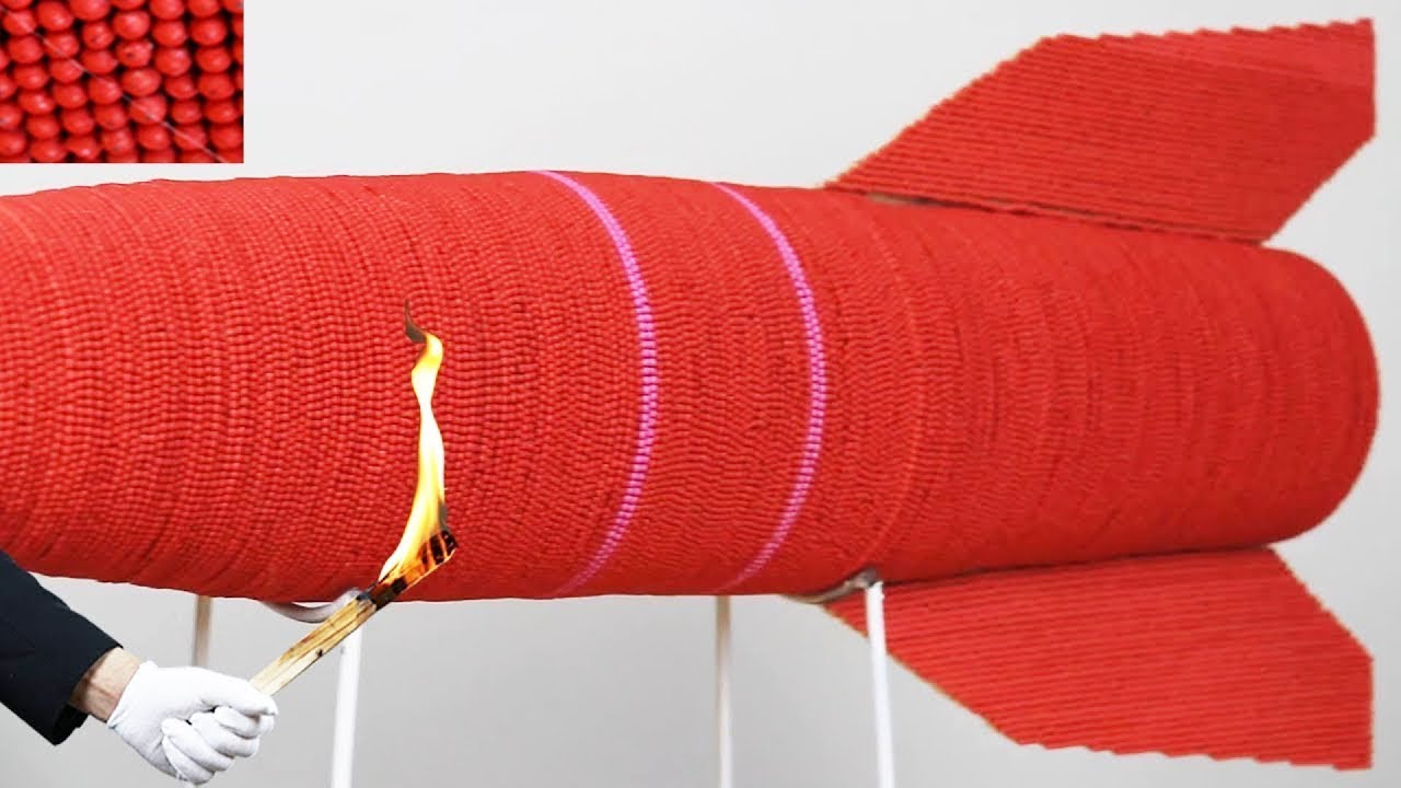 Matches Chain Reaction Domino Effect rocket - YouTube