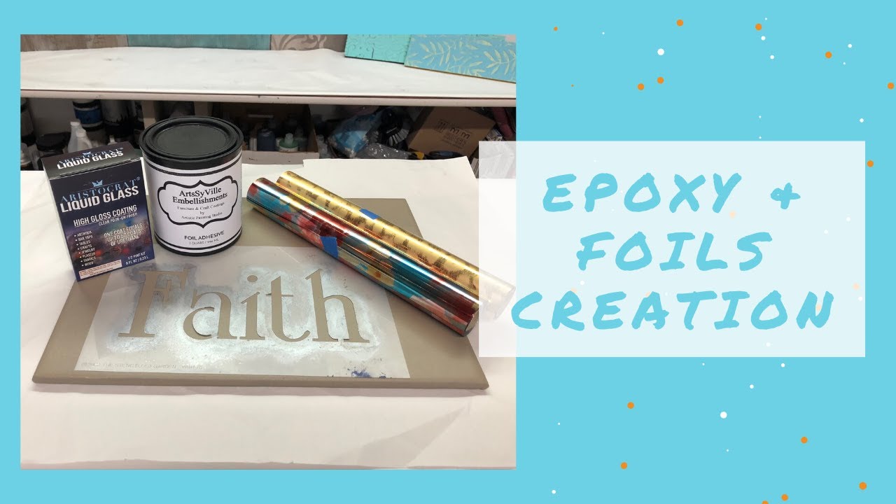 Custom Serving Tray | Using a Stencil, Epoxy & Foils! - YouTube