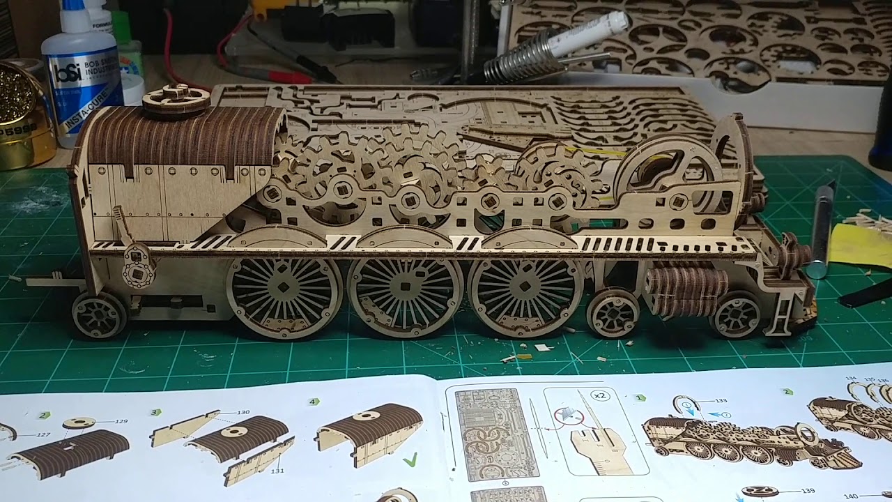 UGears model train kit. - YouTube
