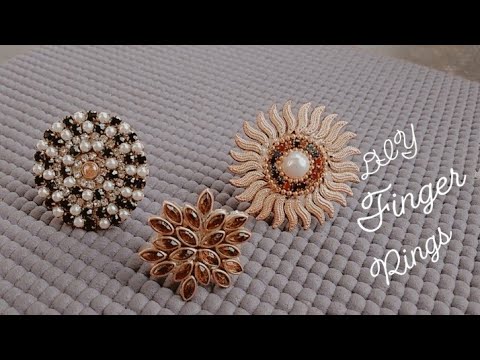 3 DIY finger rings || how to make rings || DIY party wear rings - YouTube