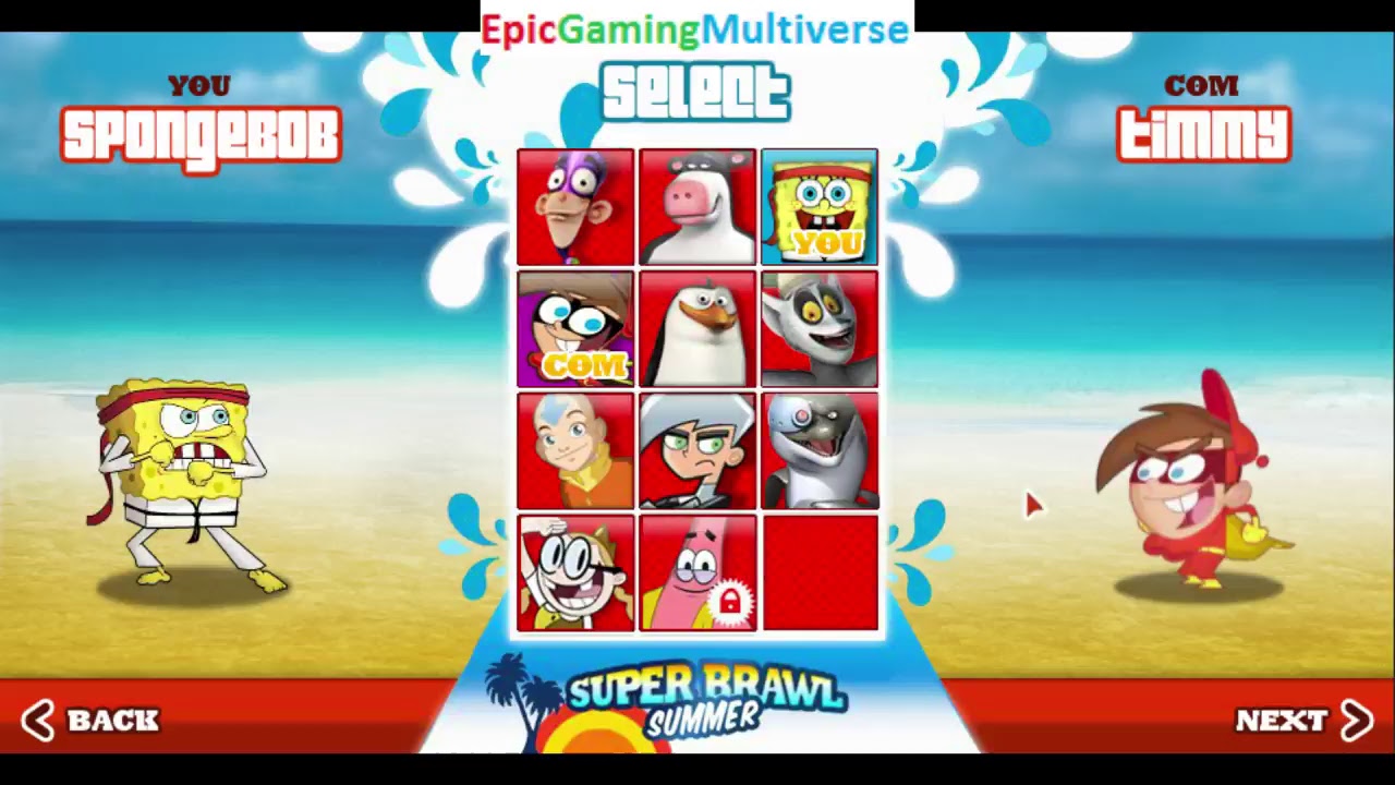 Nickelodeon Super Brawl Matches / Battles / Fights Of SpongeBob ...
