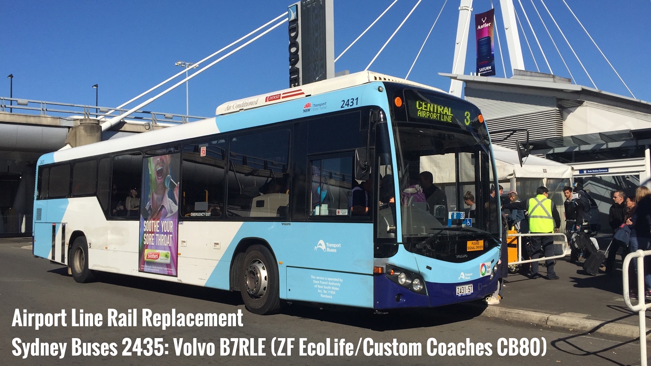 Sydney Buses 2431: Volvo B7RLE (ZF EcoLife/Custom Coaches CB80) - YouTube