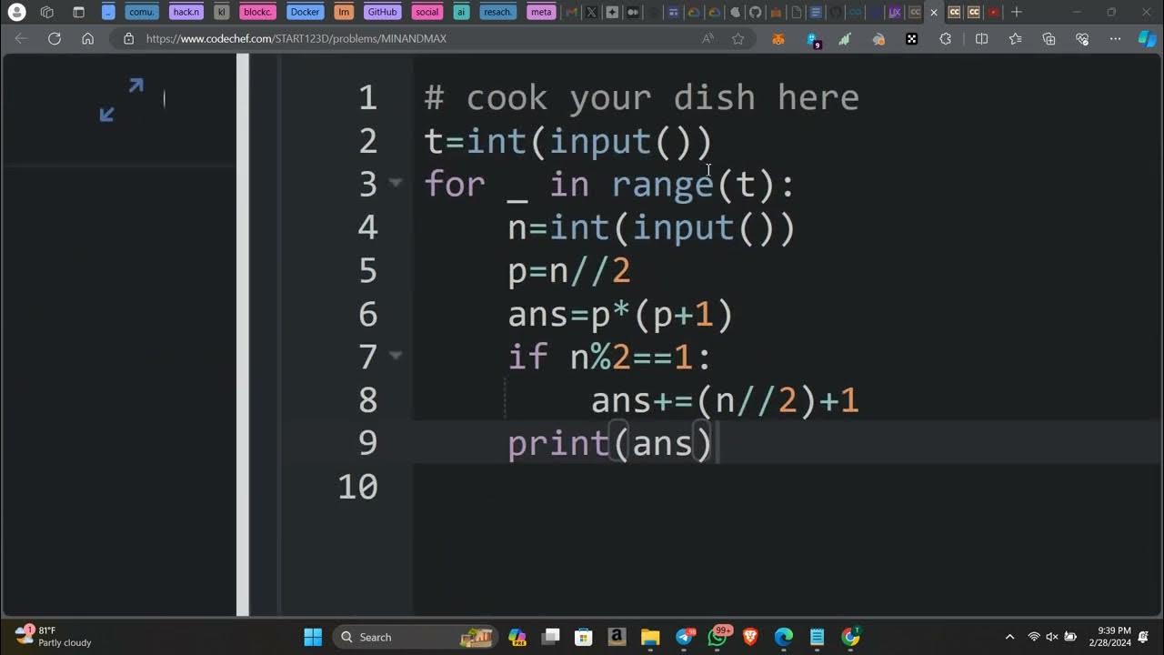 Codechef Starters 123 Minimum And Maximum I - YouTube