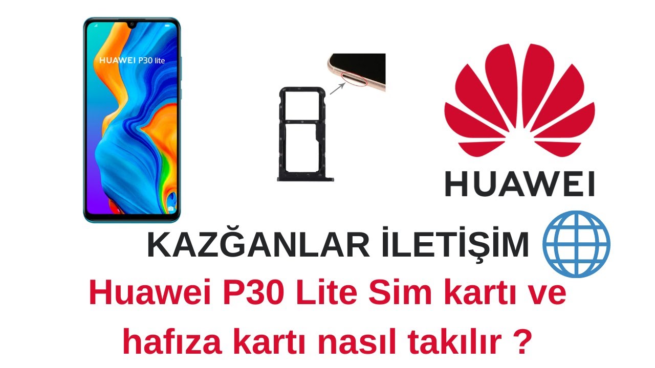 Huawei P30 lite sim kartı ve hafıza kartı nasıl takılır ? - YouTube