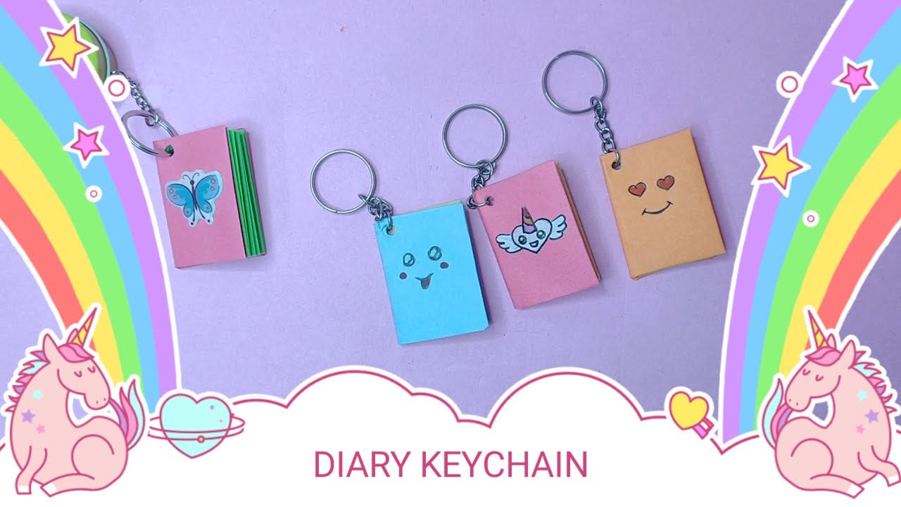 DIY Mini paper notebook #keychain #how to make mini diary - YouTube
