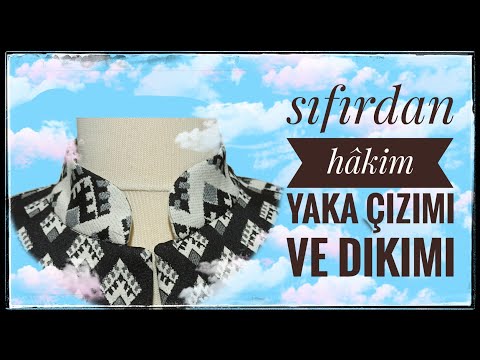 Kalıpsız pratik çizim hâkim yaka kesimi ve dikimi nasıl yapılır ✂️