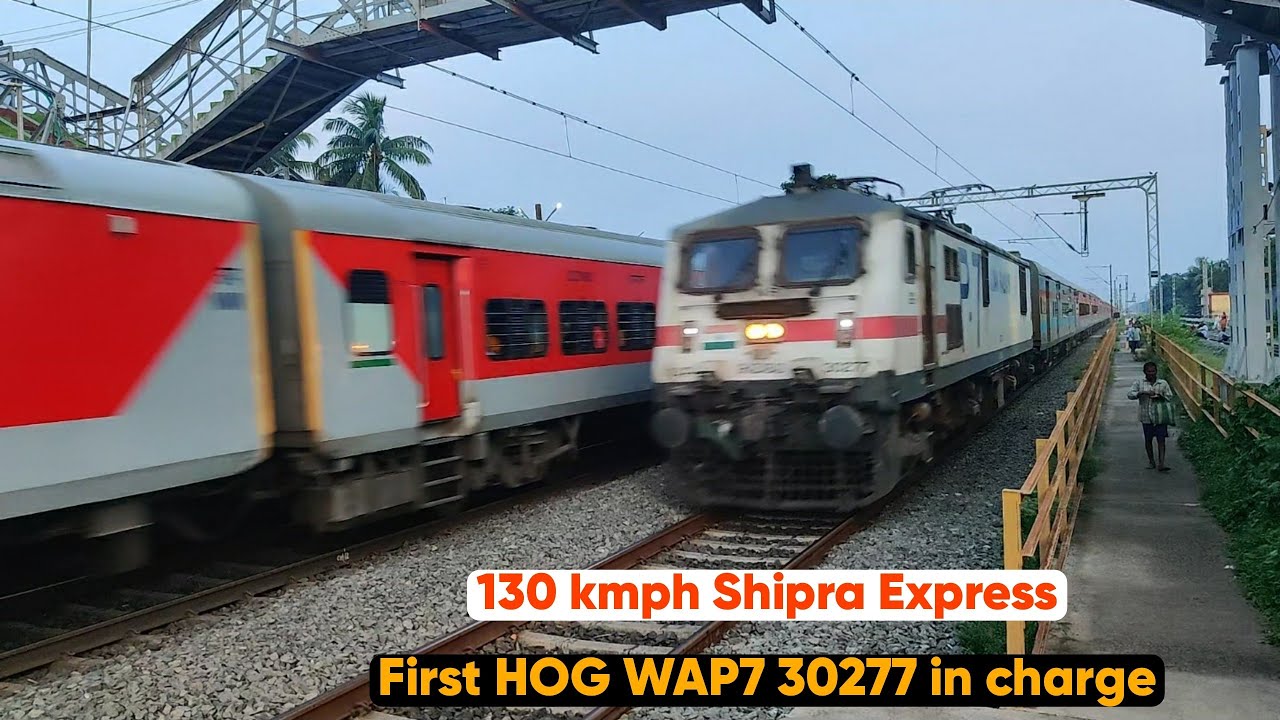 India's first HOG WAP7 30277(GZB) in charge, 22912 Shipra Express is ...
