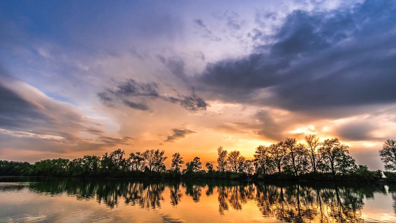 Calming Sunset and View From The Lake - Calming Music - YouTube