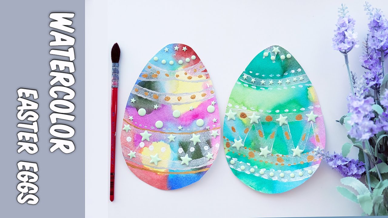 Simple Watercolor Easter eggs |painting for kids|wall art for beginners ...