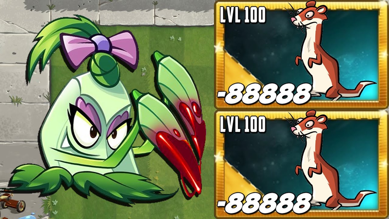 PvZ 2 Pokra & Other Plants vs Ice Weasel Zombie LEVEL 100 - Plants vs ...