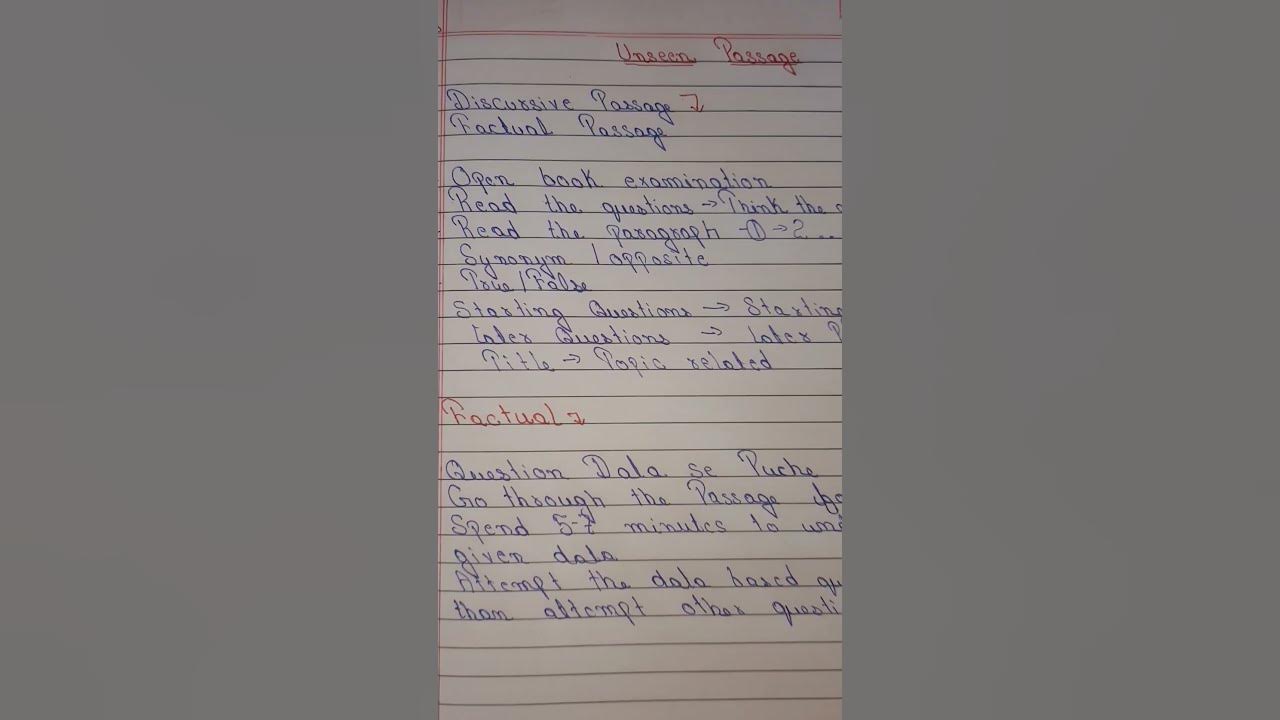 tips and tricks to solve the discursive & factual passage (unseen ...