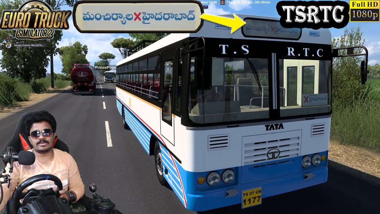 TSRTC TATA Express New Indian Traffic KarimNagar To Manchiryal Bus in ...