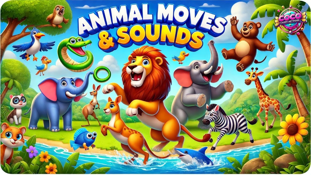 The Animal Action Song | Hop, Roar, Flap & Stomp with Fun Animal Sounds ...