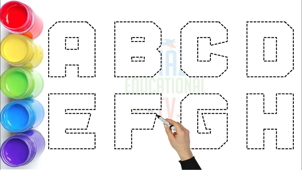 Let's Learn to Draw and Paint ABCDEFGH for Kids // Easy Step by Step ...