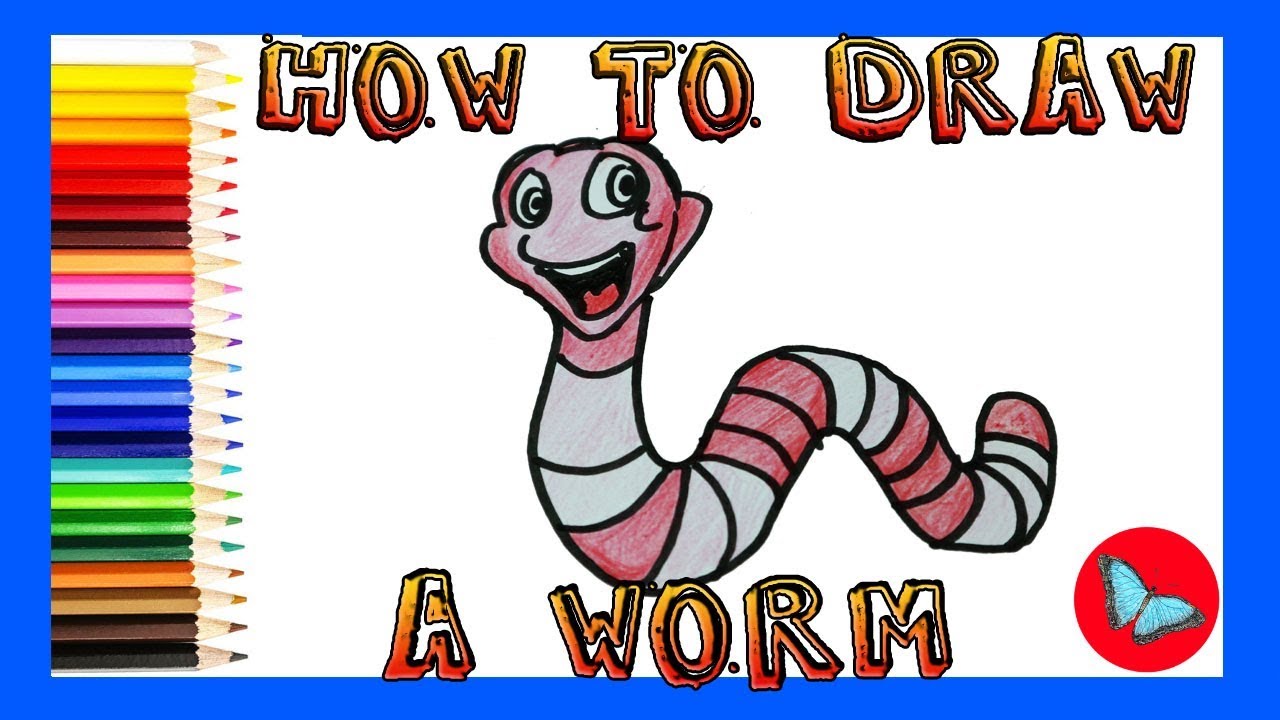 How To Draw A Very Cute Worm | Coloring and Drawing for Kids - YouTube