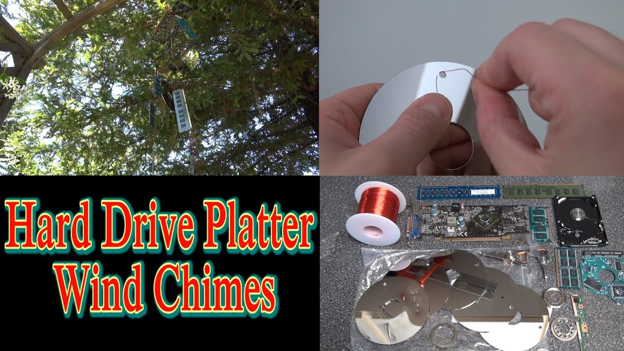 Hard Drive Platter Wind Chimes - YouTube