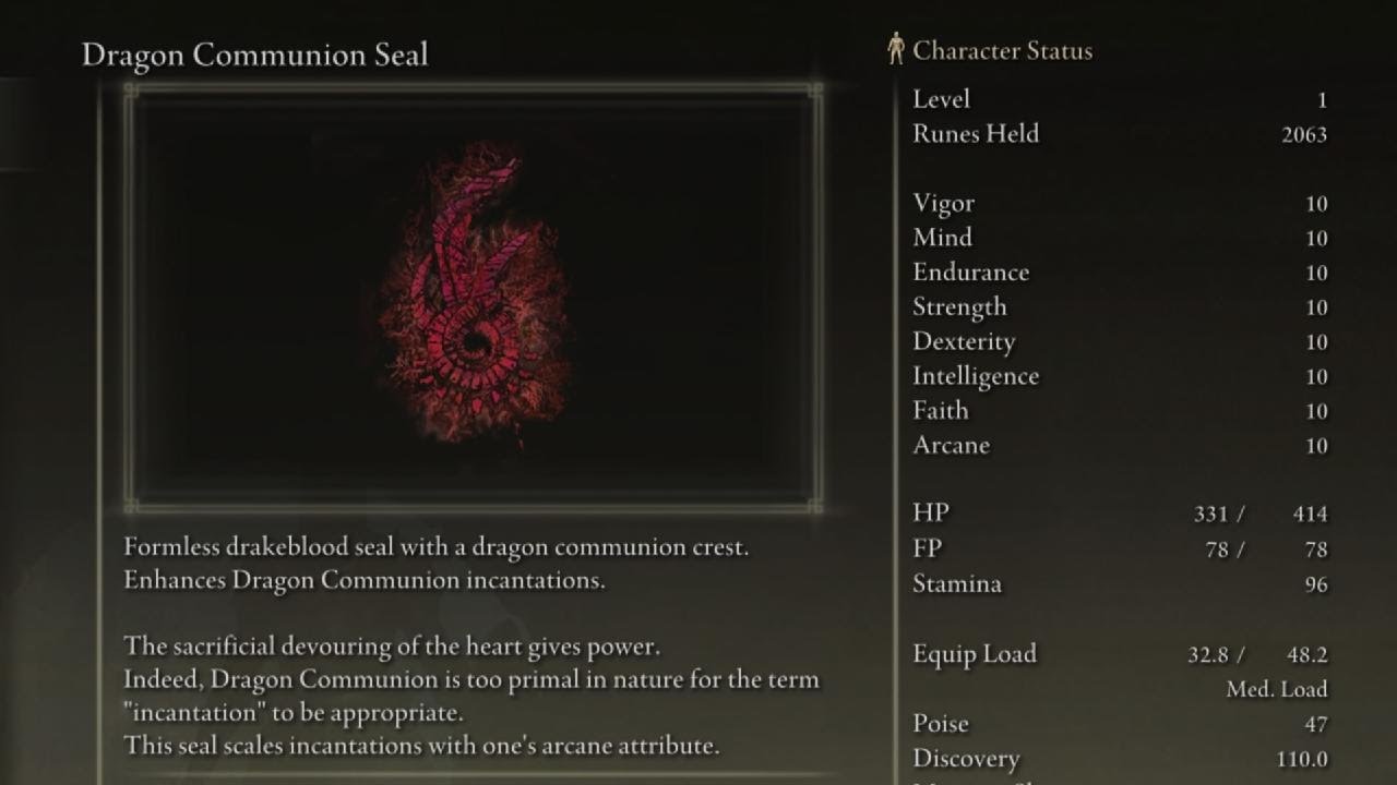 ELDEN RING RL1 Dragon Communion Seal - YouTube