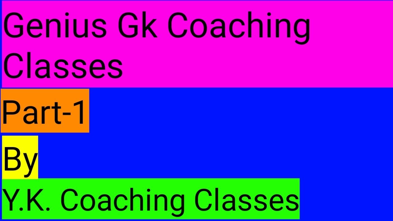 Genius GK Coaching Classes - YouTube