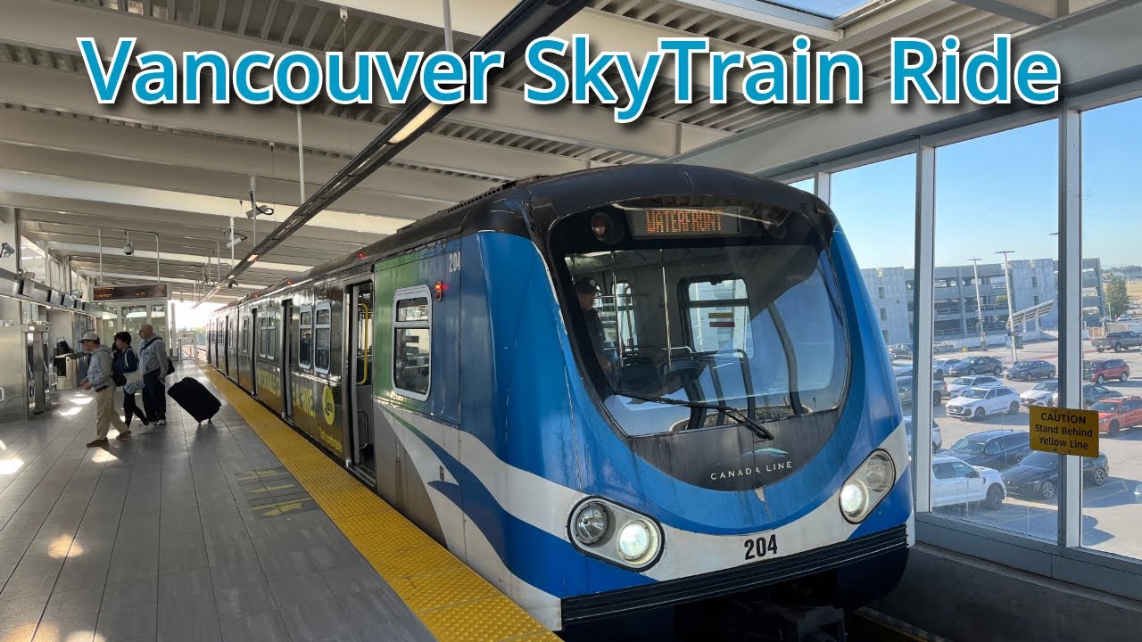 Vancouver SkyTrain Ride on Canada Line - Waterfront to YVR Airport ...