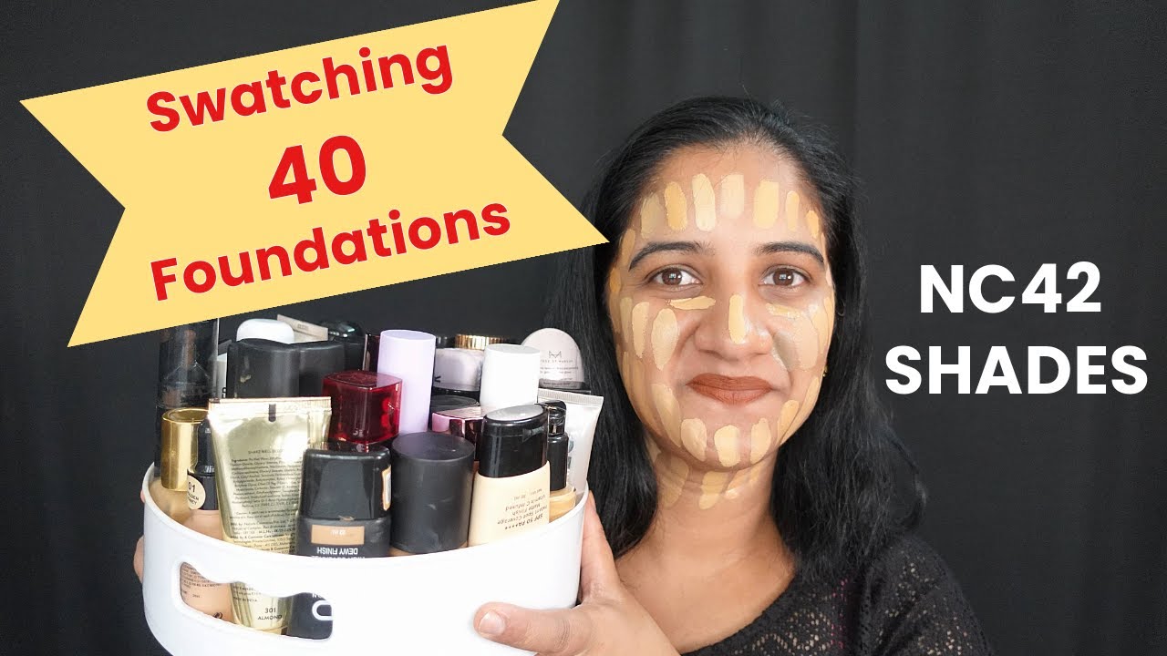🔥 40 Foundation Swatches on NC42 Skin! | The Ultimate Medium to Deep ...