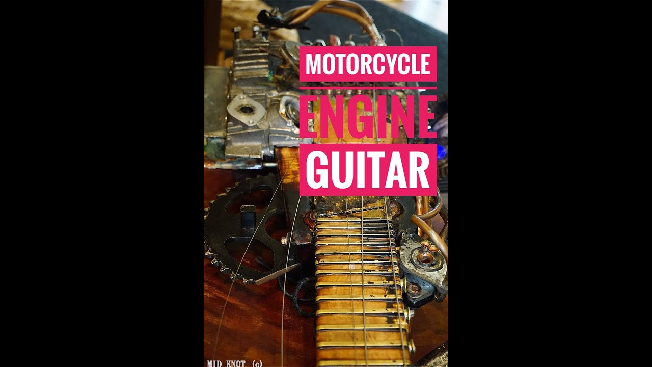 Motorcycle engine amazing custom guitar / Urushi made / world heritage ...