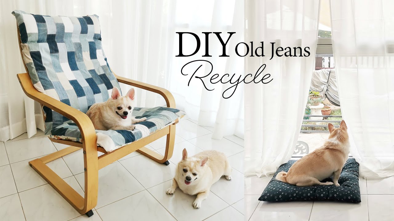 DIY Chair - use old jeans for reupholstery | Sewing | Tutorial (ep 219 ...