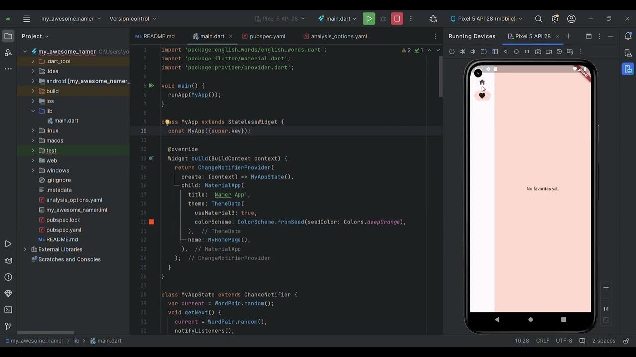 SSE3401 MOBILE APPLICATION DEVELOPMENT | Lab 2 | my_awesome_namer - YouTube