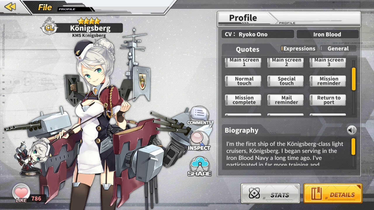 Azur Lane KMS Königsberg all lines. (Except oath) - YouTube