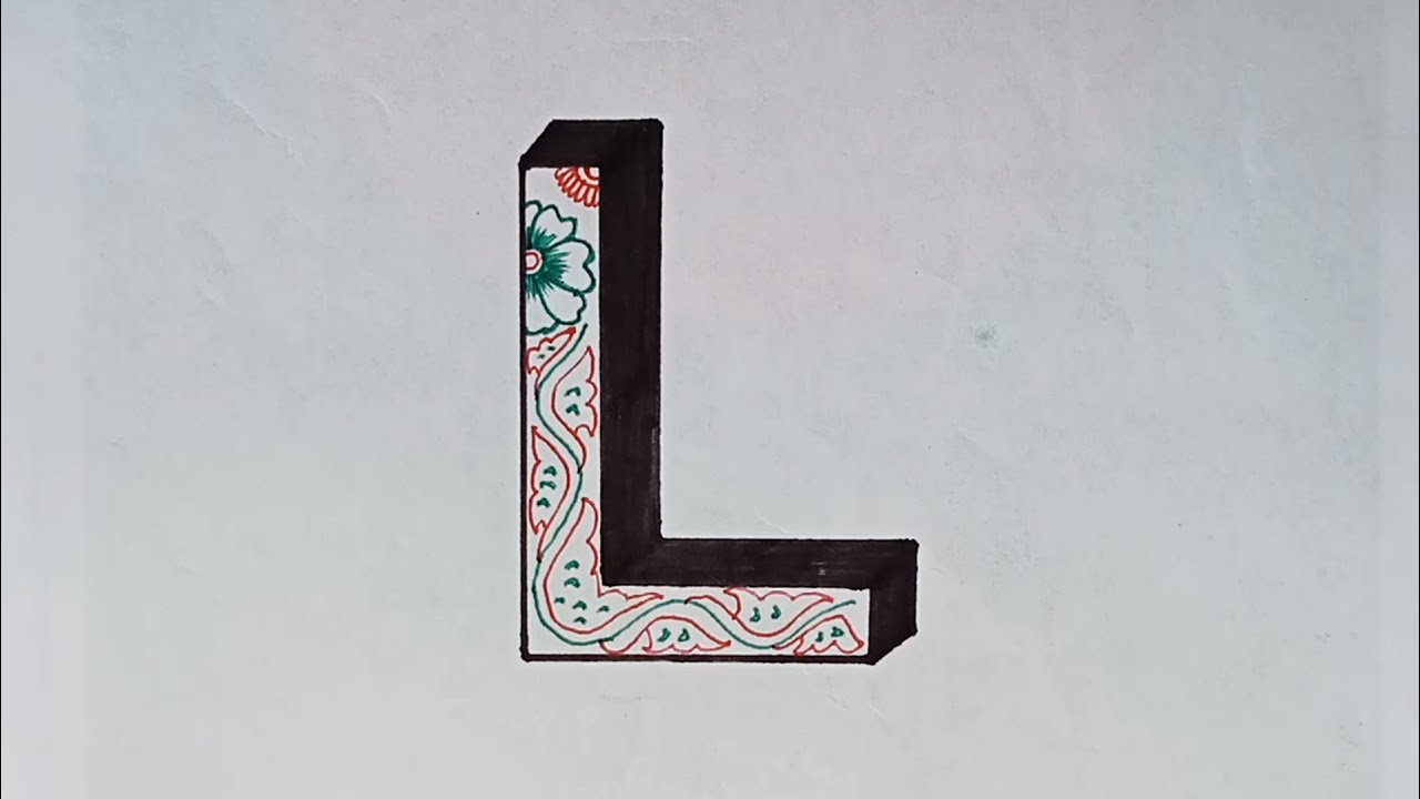 "L Letter Drawing | Easy Alphabet Art for Beginners. 3D Letter L ...