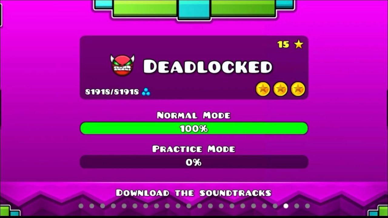 ( GEOMETRY DASH ) Level 20: DEADLOCKED - YouTube
