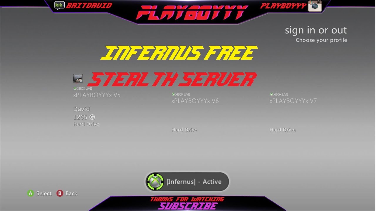 Xbox Infernus Free Stealth Server - YouTube