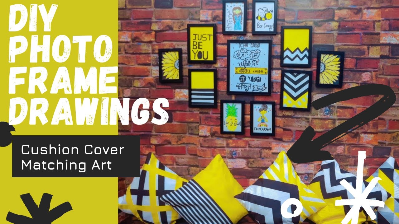 How to make drawings for photo frame affordable | Cushion Cover ...