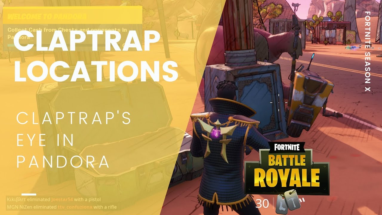 Fortnite Welcome To Pandora: Find Claptrap's Missing Eye & Return It To ...