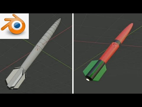 Blender 3d da mini raketa modeling va animatsiyalash - YouTube