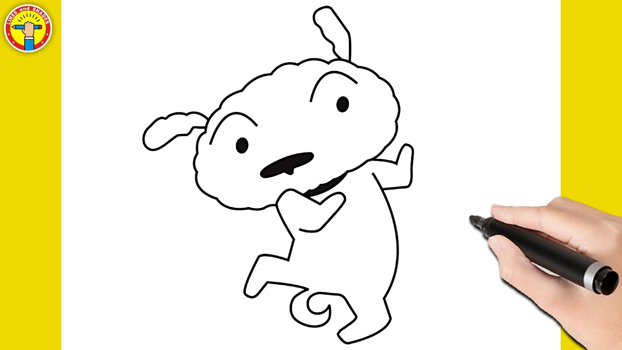 How to Draw Shiro - Step by Step | Shinchan | Easy Drawing Tutorial ...