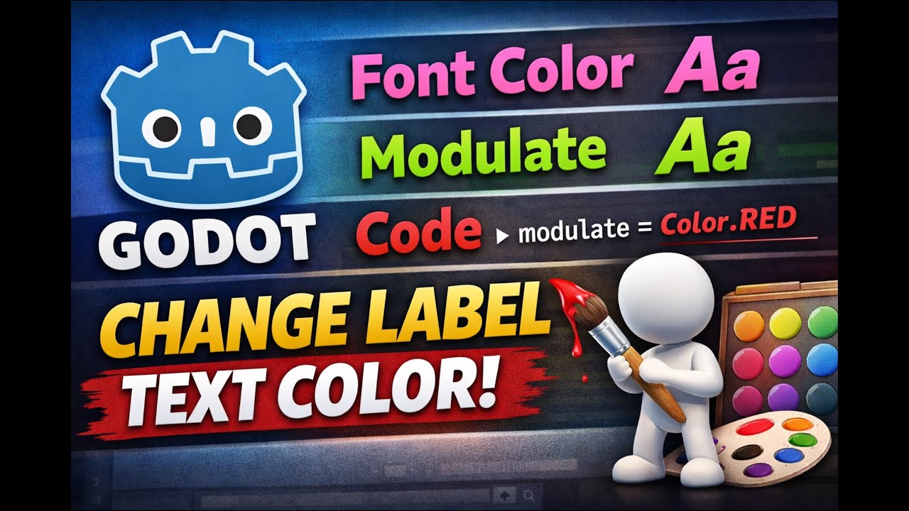 How to Change UI Text Color in Godot Font Color, Modulate & Code - YouTube