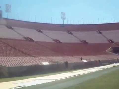 L.A. Memorial Coliseum On The Field 360 Degree View Empty Stadium - YouTube