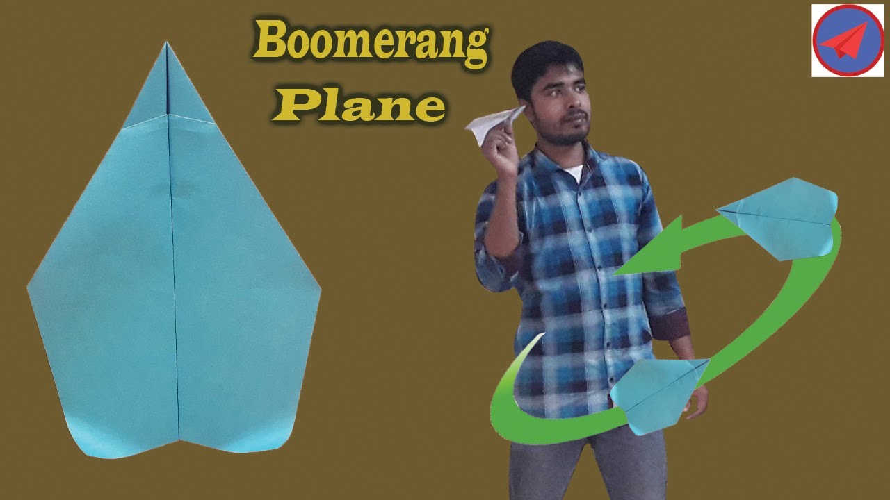 How to Make Boomerang Plane Ver 8 origami boomerang plane - YouTube