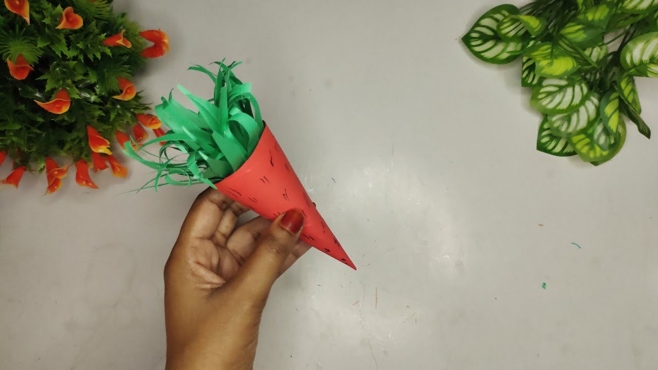 DIY How To Make Paper Carrots | Paper Carrots | DIY Paper Crafts - YouTube