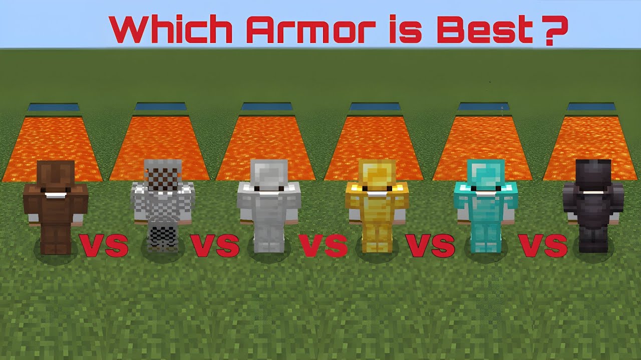 Minecraft All Armor Vs Lava | Which Armor Is Best ? | Minecraft Armor ...