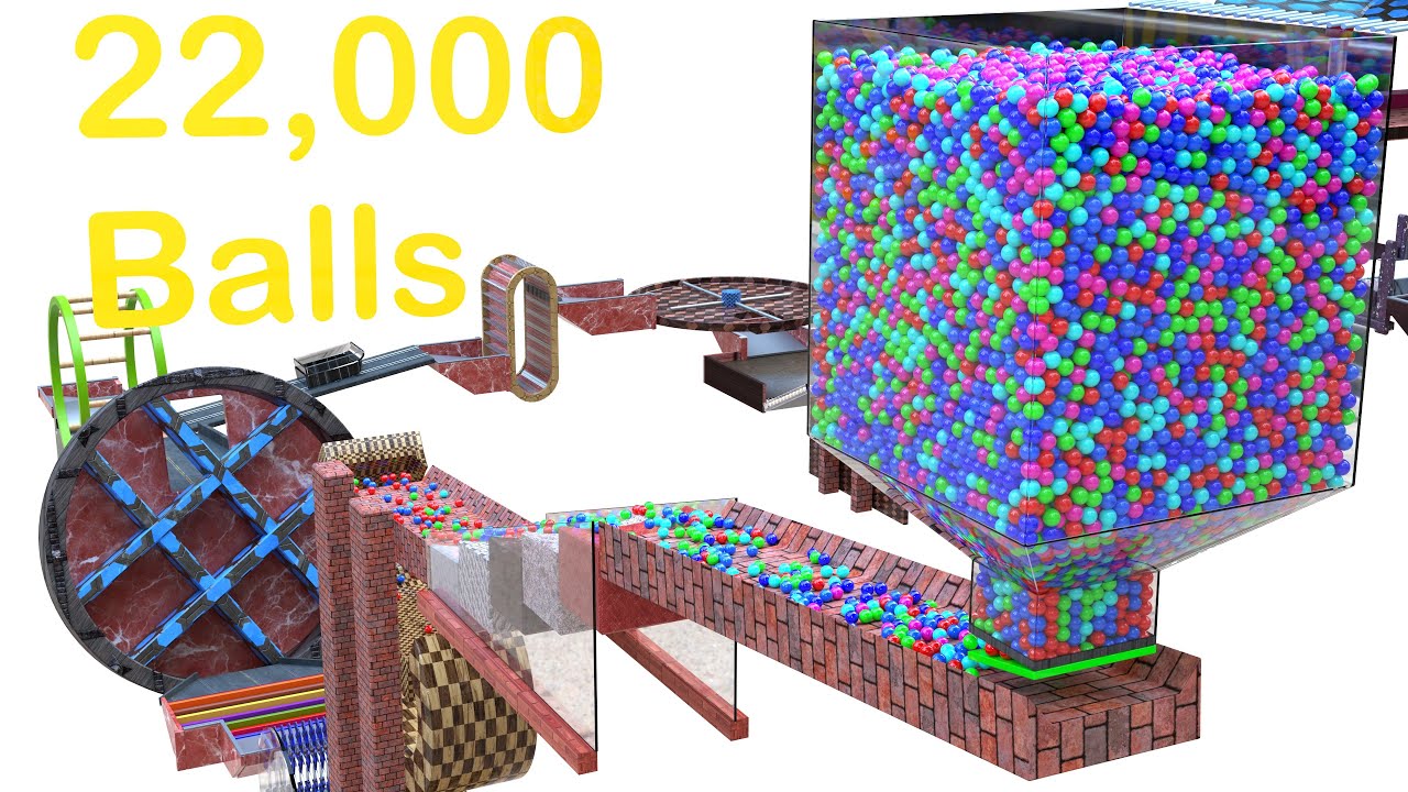 22 000 Colorful Balls Marble Run Loop animation V18 #blendercycles # ...