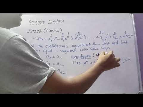 Reciprocal Equations | THEORY OF EQUATIONS. - YouTube