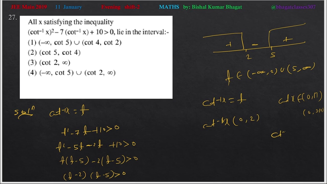 All X Satisfying The Inequality cot 1 X 2 7 cot 1 X 10 0 Lie All X Satisfying The Inequality cot 1 X 2 7 cot 1 X 10 0 Lie