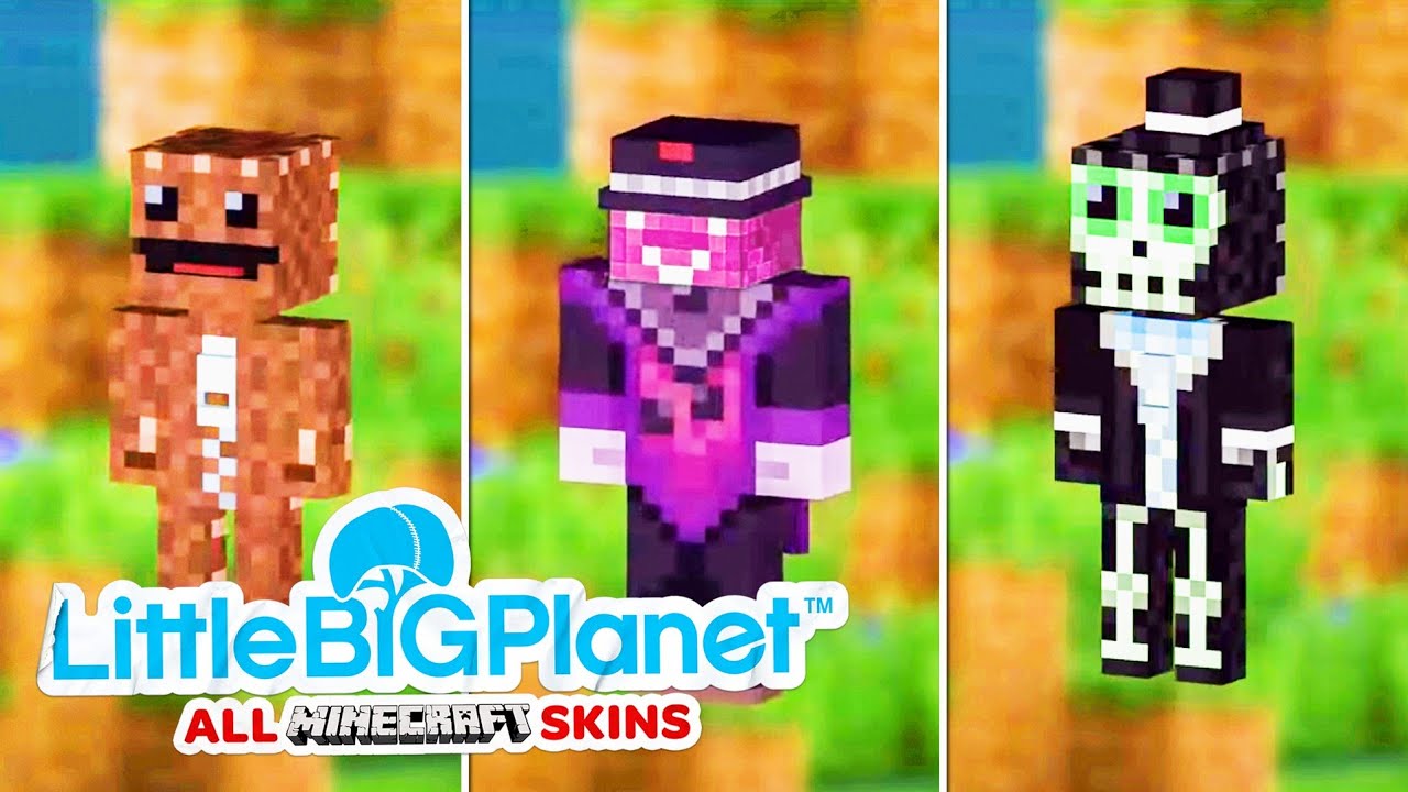 LittleBigPlanet Minecraft Mash-up Pack - All Skins - YouTube