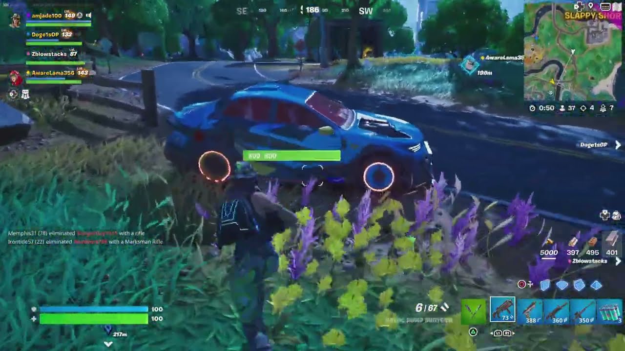 Fortnite all blue WEAPONS - YouTube